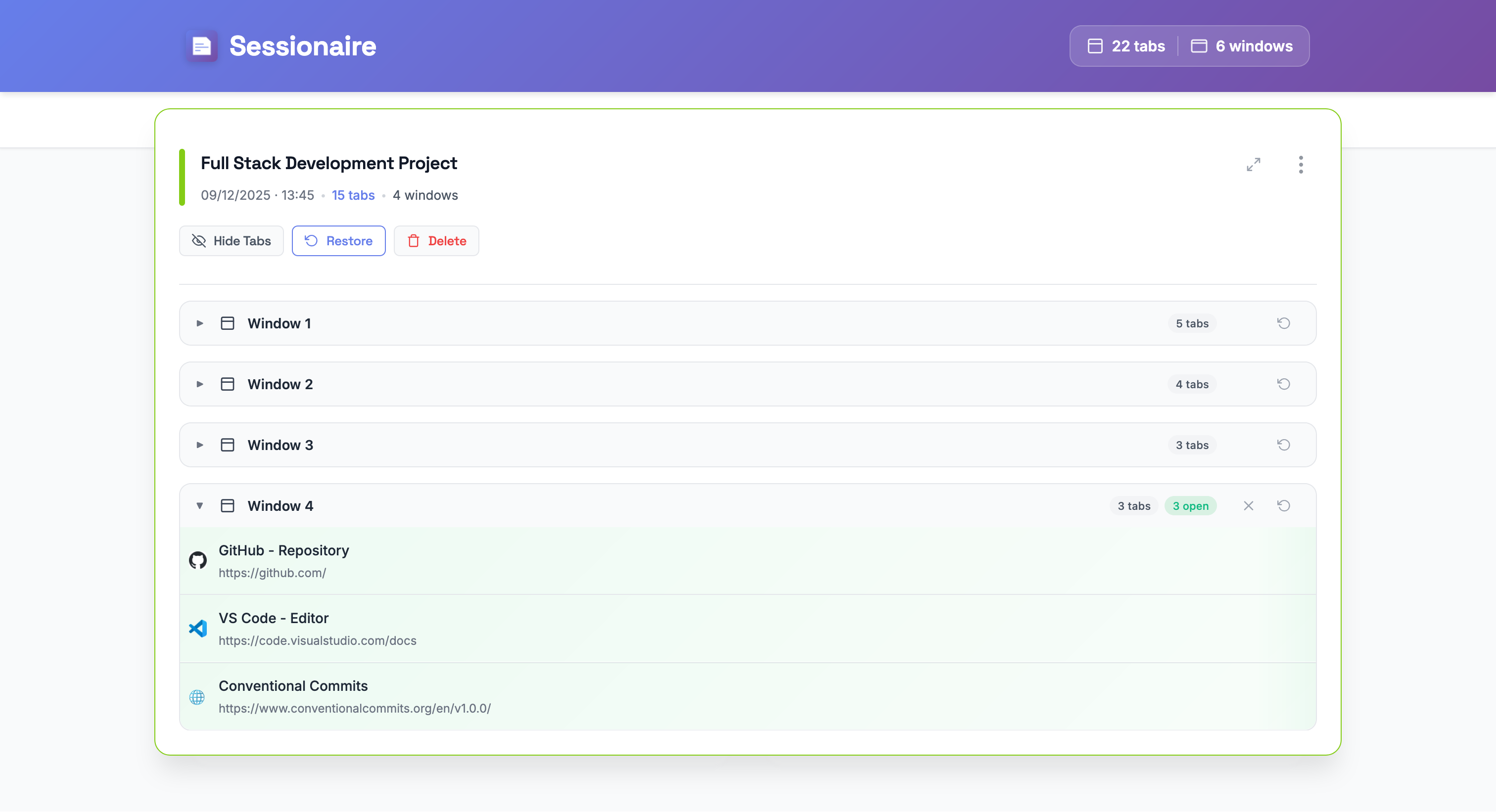 Sessionaire - Best Free Firefox Session Manager | Save & Restore Tabs